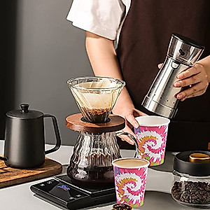 Clawsoff [300 Pack 8 oz Disposable Paper Cups, Hot/Cold Beverage Paper Drinking Cups, Paper Coffee Cups, Tie-dye Paper Hot Coffee Cups for Party, Picnic, Travel, and Events.
