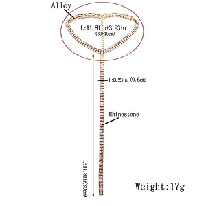 Joygulls Sexy Multilayered Long Choker Necklaces Double Layer Crystal Full Rhinestone Choker Necklace Pendant Statement Necklaces Luxury Jewelry for Women Nightclub Party(Silver)