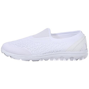 Propét Womens TravelActiv Slip On Walking Walking Sneakers Shoes Casual - White - Size 12 2E