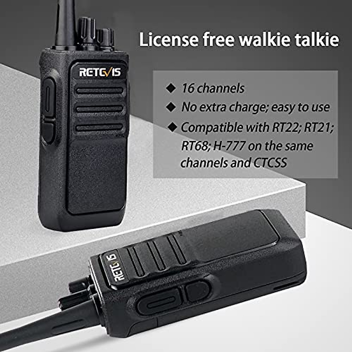 Retevis RT17 Walkie Talkies Long Range, Durable Two Way Radio Rechargeable with USB Charger Base, Portable 2 Way Radios with Earpieces Mic, for Adults School Security Warehouse Construction(6 Pack)