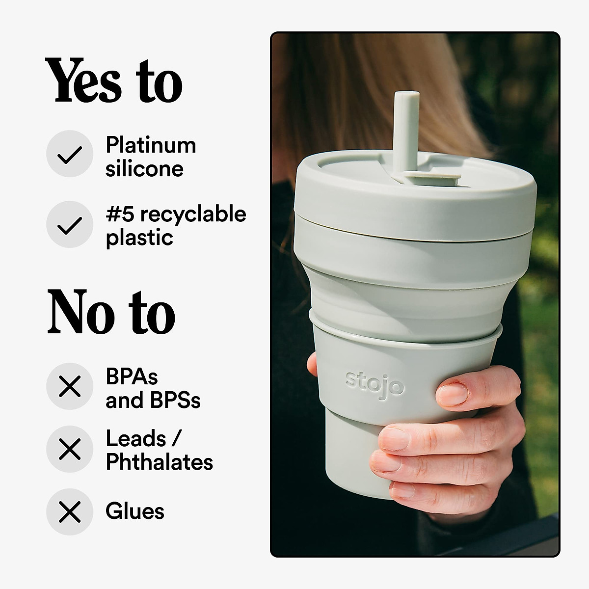 STOJO Titan Collapsible Travel Cup With Straw - Carnation Pink, 24oz / 710ml - Reusable To-Go Pocket Size Silicone Cup for Hot & Cold Drinks - Camping and Hiking - Microwave & Dishwasher Safe