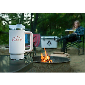 Pittman Outdoors 30oz. Hydration Tumbler with Comfort Soft Handle, Pink - Vacuum Insulated Travel Coffee and Drink Mug