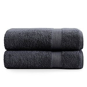 LANE LINEN Bath Sheets Bathroom Towel Set- 2 Pack 100% Cotton Extra Large Towels, Oversized Luxury Towels Set, Shower Sets for Bathroom, 35x66 - Black