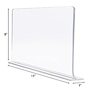 Sorbus Acrylic Adhesive Shelf Divider Organizers, w/Self Adhesive Tape, Great for Closet Organization, Clothes, Linens, Purse Separators, Kitchen Cabinets, Bedroom, 6-Pack, Clear (11x1x8)