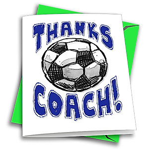 Play Strong 1-Pack High School Soccer Coach You're Awesome (5x7) Greeting Thank You Cards Set Awesome for Soccer Players, Teams, Coaches, Family and Fanatics!