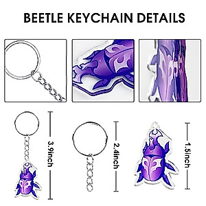 19.2 Inch Weighted Insect Beetle Plush Adorable Realistic Bug Beetle Stuffed Animal for Kids to Hug, Play, and Companionship (Bonus Beetle Keychain)