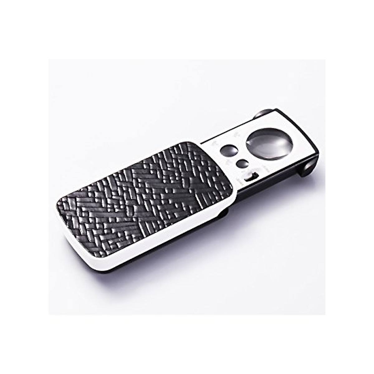 Snowmanna-30X/60X/90X LED Lighted Slide Out Pocket Magnifying Glass High Magnification with LED and UV Lights Portable Loupe Magnifier Loop Currency Detecting Jewelry Magnifier (Black)