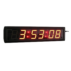 BestLED Large Wall Clock 2.3" High Character 6 Digits Red Color LED Digital Clock 12/24-Hour Display Real Time Clock Support Countdown/up Function in Hours Minutes Seconds