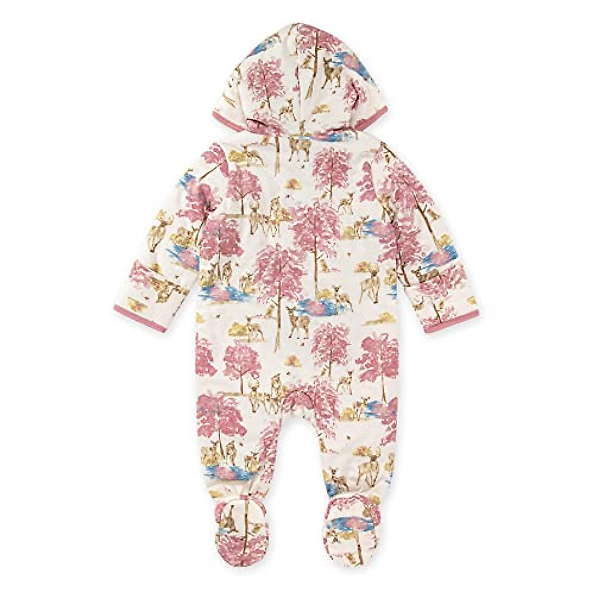 Burt's Bees Baby Unisex Hooded One Piece Organic Cotton Infant Bunting Jumpsuit, Fawnd Of You, 0-3 Months US