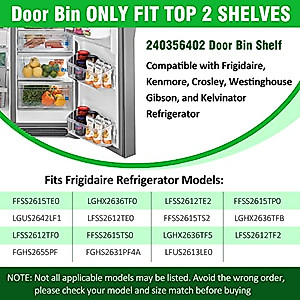 2-Pack Upgraded 240356402 Refrigerator Door Bin Replacement Part, Compatible with Frigidaire Refrigerator Door Shelf Parts FFSS2615TE0 LFSS2612TF0 LFSS2612TE0 AP2549958 FGHS2631PF4A Door Shelf Shelves