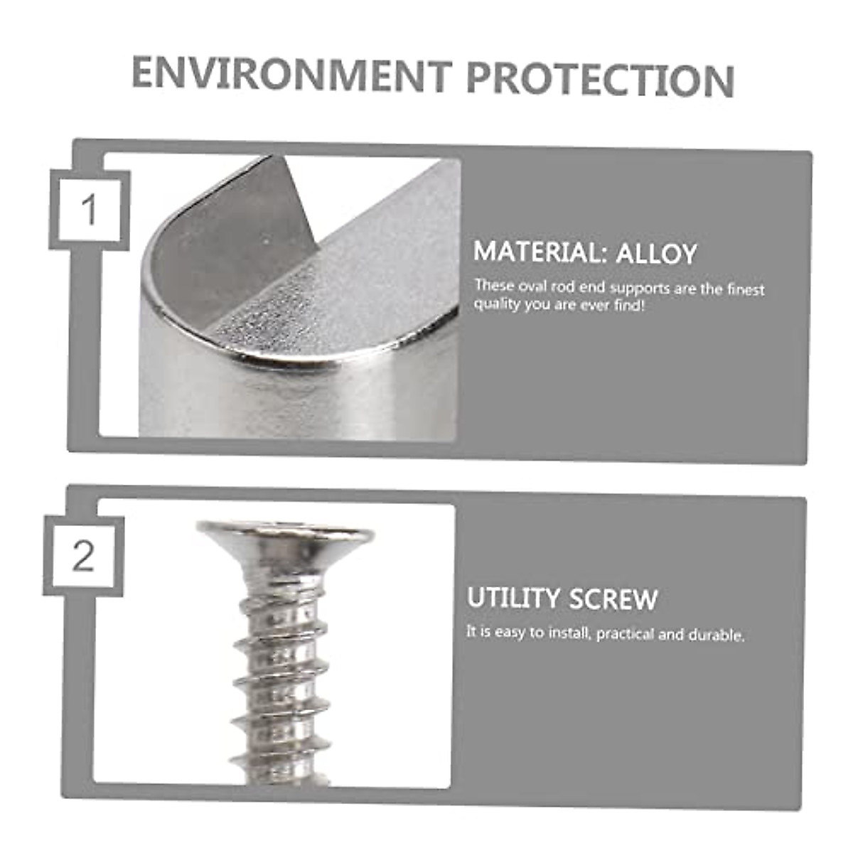 Cabilock 100 pcs Closet Support Curtain Bracket Corner Supports Shower Duty Rod Flange Outlet Mount U End Wardrobe Holder Shaped Receptacle Kickstand for Mm Wall Rods Clo Lever Heavy Pipe