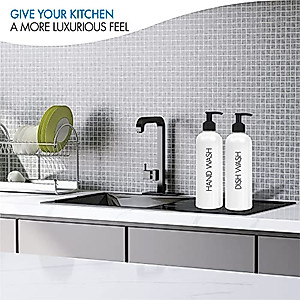 Empty Hand and Dish Soap Dispenser Set – (Pack of 2, 17 Oz) Reusable & Refillable Dish Soap Dispenser & Kitchen Hand Soap Dispenser Bottles Set for Countertop, Sink, Slab & Dish Washing