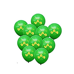 jojofuny 1 Set white ballons white balloons st patricks day balloons irish carnival latex balloons paper garland burlap banner balloons kit emulsion decorate pompom four leaf props