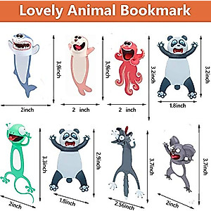 Wacky Bookmark Palz-3d Stereo Kawaii Cartoon Bookmark, 3D Animal Wacky Bookmarks, Christmas Birthday Party Favors Gift for Kids Students（Seal） …