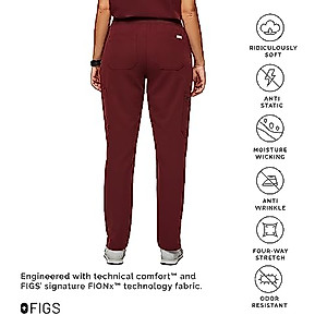 FIGS YOLA High Waisted Skinny Scrub Pants for Women - Burgundy, Regular XS