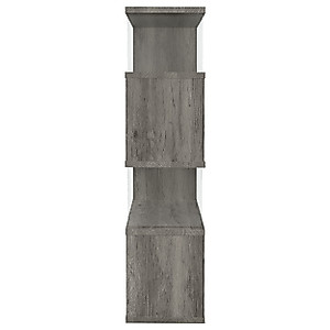Coaster Home Furnishings Emelle 4-Shelf Bookcase with Glass Panels Grey Driftwood