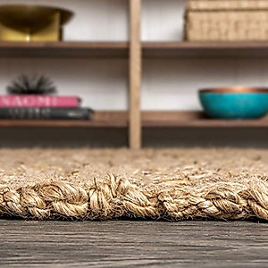 JONATHAN Y Estera Hand Woven Boucle Chunky Jute Natural 3 ft. x 5 ft. Area-Rug, Farmhouse, Easy-Cleaning, for Bedroom, Kitchen, Living Room,Natural Color