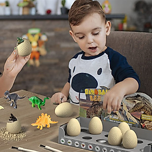 EARTH'SCODE Dinosaur Eggs, 12 Pcs Dino Eggs Excavation Dig Kit, Dinosaur Toys for Dinosaur Party Gifts for Kids 6-12 Years Old