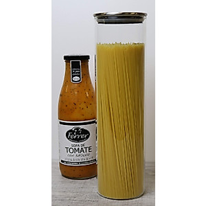 CASUAL PRODUCT Glass Spaghetti Jar with Stainless Steel Lid
