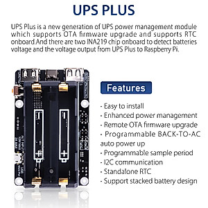 GeeekPi Case for Raspberry Pi 4, Pi 4 Mini Tower Case with ICE Tower Cooler, with UPS Plus Hat, 0.96 inch OLED Display, GPIO 1 to 2 Expansion Board for Raspberry Pi 4 Model B