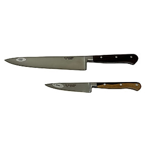 Laguiole en Aubrac Professional Stainless Fully Forged Steel Made In France Essential 2-Piece Premium Kitchen Knife Set With Ziricote Handles