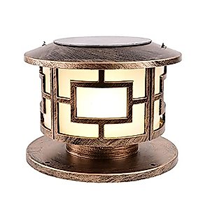 LED Garden Light Solar Light European Style LED Column Head Lamp Fence Door Post Lamp Villa Home Garden Garden Light Outdoor Light Solar Pathway Lights (Size : 400mm)