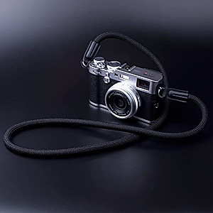 VKO Camera Strap,Rope Camera Strap Compatible with Sony Canon Nikon Fuji DSLR SLR Mirrorless Camera Rope Strap 100cm Black