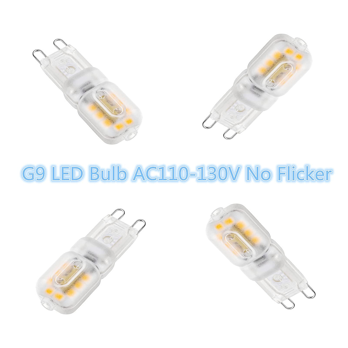 Sriomny G9 LED Bulb 2W Equivalent to 20 25 W Halogen lamp Equivalent, T4 G9 Warm White 3000K, AC 120V G9 Bi-pin Base, 360°Omni-Directional Lighting, Suitable for Household Lighting 10 Pack