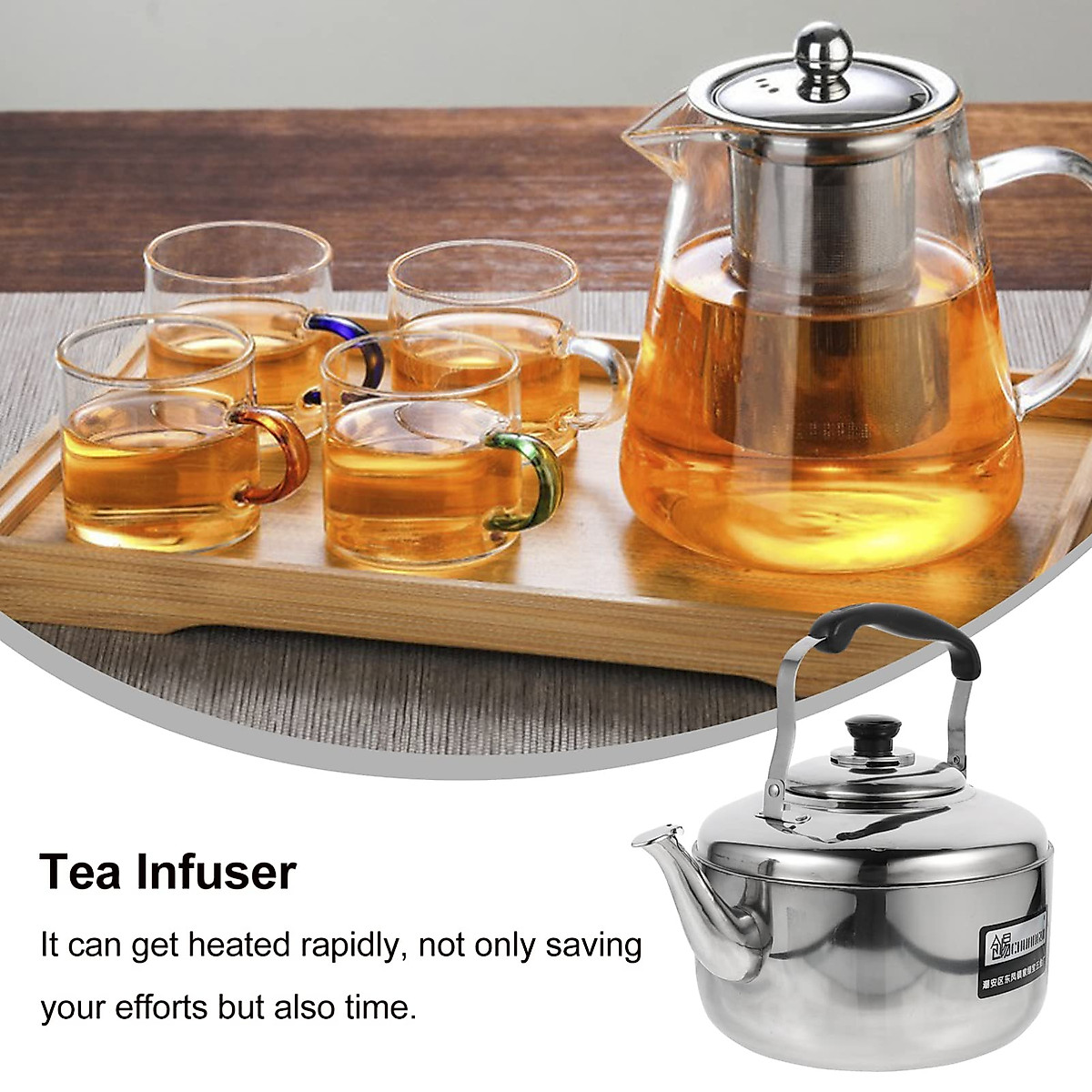 Cabilock 5L Whistling Tea Kettle Stainless Steel Tea Pot Ergonomic Handle Tea Water Pot Kitchen Stovetop Kettle for Home
