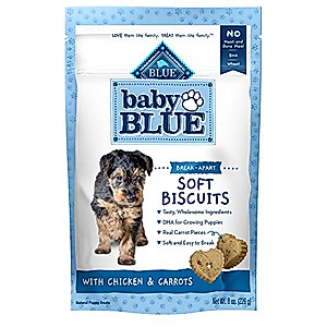 Blue Buffalo Baby BLUE Soft Biscuits Natural Puppy Dog Treats, Chicken & Carrots 8-oz Bag