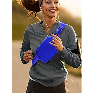 ZOPPEN Fanny Packs for Women Mini Belt Bag, Small Waist Bag Water Proof Fanny Pack Crossbody with Adjustable Strap, Everywhere Belt Bag Dupes for Travel Running Hike Work Out, Blue