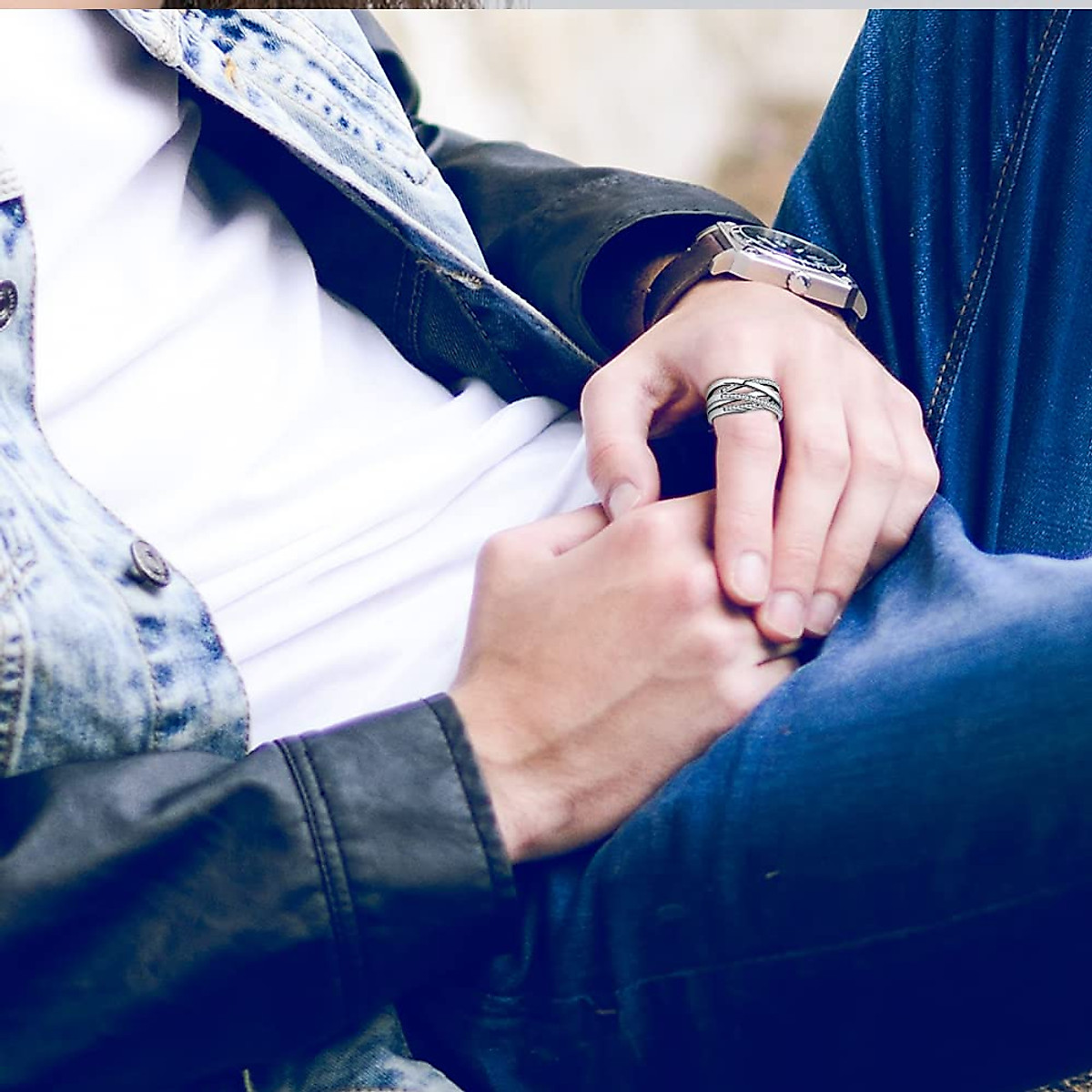 KUNSIR 925 Sterling Silver Rings Classic Cubic Zirconia Eternity Promise Statement Anniversary Wedding Bands Engagement Rings for Women Infinity Forever Love Ring Size 7-9