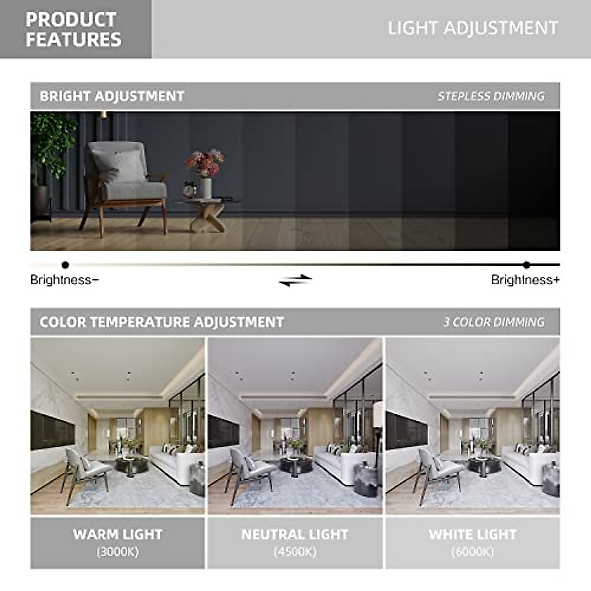 Aajqv 36.2" Ceiling fans with lights，3 color temperatures,6 Gear Wind Speed ceiling fan with lights remote control，flush mount ceiling fan for Bedroom, living room 70W (36.2", Black)