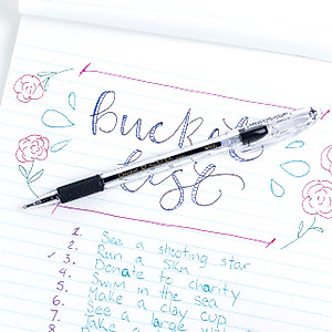 Pentel RSVP Ballpoint Pen, 1.0 mm, Black Ink, 12 Pack (BK91-A)