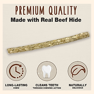 moofin Cadet Premium Grade Beef Hide 5" Munchy Sticks,1.98 Lb, Long-Lasting Dog Chews for Teeth Cleaning, 100-Count, Bundle with Pet Training Stainless Steel Clicker Whistle [Pack of 3]