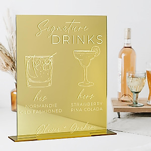 JINMURY 8x10 Inch Gold Acrylic Sign with Stand | 5 Pack Blank Acrylic Table Signs and Base for DIY Wedding Table Numbers, Wedding Signage, Events& Parties