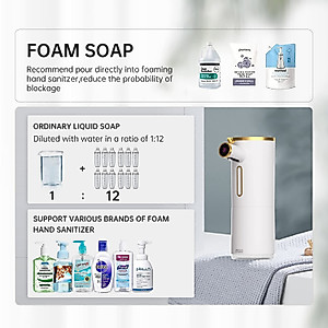 VOVGUU Automatic Soap Dispenser Touchless Rechargeable 300ml/10.14OZ Electric Dispenser with 3 Levels of Adjustable Sensor Foaming Soap Dispenser