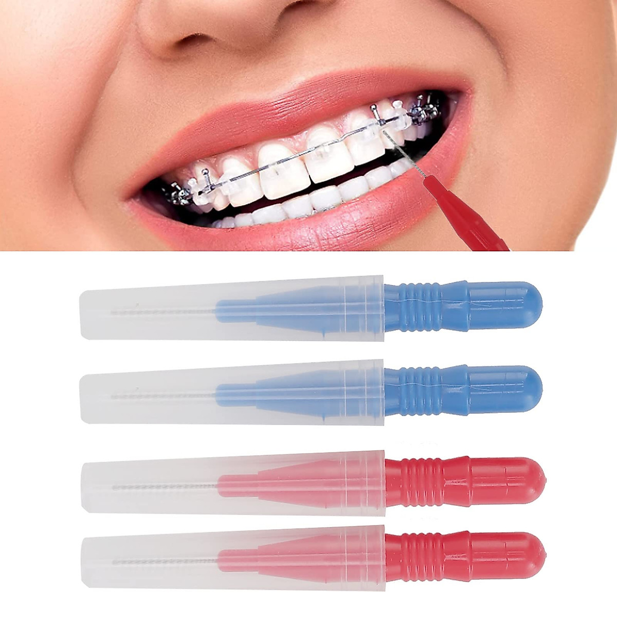 Braces Flossers,Braces Kit,50Pcs Interdental Brush Tooth Floss Tooth Cleaning Tool Toothpick Dental Flossing Brush Oral Dental Hygiene Dental Flosser