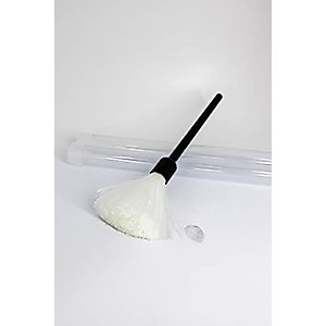 Taction Professional Fiberglass Fingerprint Brush, White (Includes Protective Tube case)