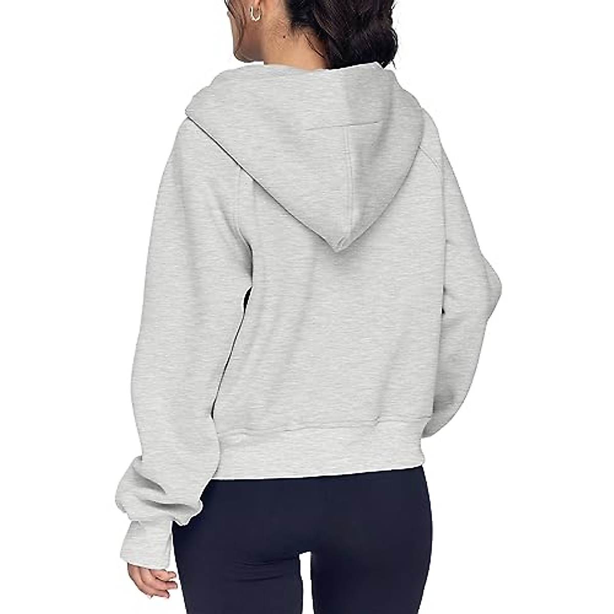 AUTOMET Half Zip Pullover for Women Quarter Zip Sweatshirts Hoodies Cropped Fleece Sweaters Fall Outfits Winter Clothes Fashion 2023 Grey