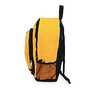 Everest Backpack with Front and Side Pockets, Yellow