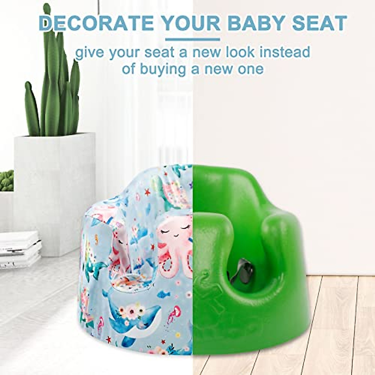DILIMI Summer Seat Cover Compatible with Bumbo Seat Cover, Removable Ultra Soft Cool Seat Slipcover for Baby Girl and Boy, Ocean World