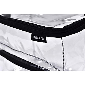 Clear Lunch Bag - Durable PVC Plastic See Through Lunch Bag with Adjustable Shoulder Strap Handle for Prison Correctional Officers, Work, Stadium Approved, Freezer Proof. (Medium)