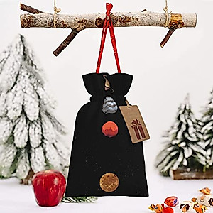 Drawstrings Christmas Gift Bags Galaxy-Starry-Sky-Planets Presents Wrapping Bags Xmas Gift Wrapping Sacks Pouches Medium