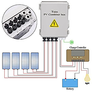 Taiss 5Pcs KY-040 Rotary Encoder Module with 15×16.5 mm with Knobs Cap +PV Combiner Box 4 String with 15A Rated Current Fuse Circuit Breaker Lightning Arreste and Solar Panel Cable Connectors