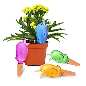 80ml Self Spike Planter Drip Watering Bird, 4pcs Plant Automatic Watering Nail, Make Plants Healthier Automatic Drip Irrigation Automatic Waterer for Indoor and Outdoor Plants with Wet Roots (4Pcs)