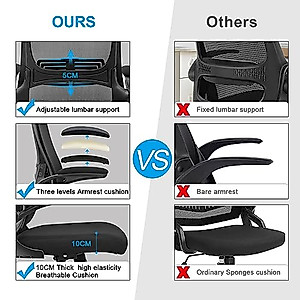 QY Ergonomic Office Chairs Mesh Office Chair Adjustable Armrest Lumbar Support Lift Swivel Tilt Function Comfortable Mesh Computer Chair with Height Adjustment Swivel Executive Task Chair