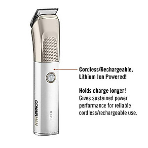 ConairMAN MetalCraft Cordless Lithium Ion Powered High Performance Metal All-in-1 Beard Trimmer for Men
