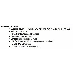 DoubleSight Smart USB Touch Screen LCD Monitor, 10" Screen, Portable No Video Card Required PC/MAC