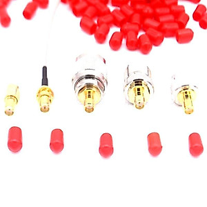 100pcs/lot 6mm Protective Cover Rubber Covers Dust Cap red for SMA Connector or Metal Tubes